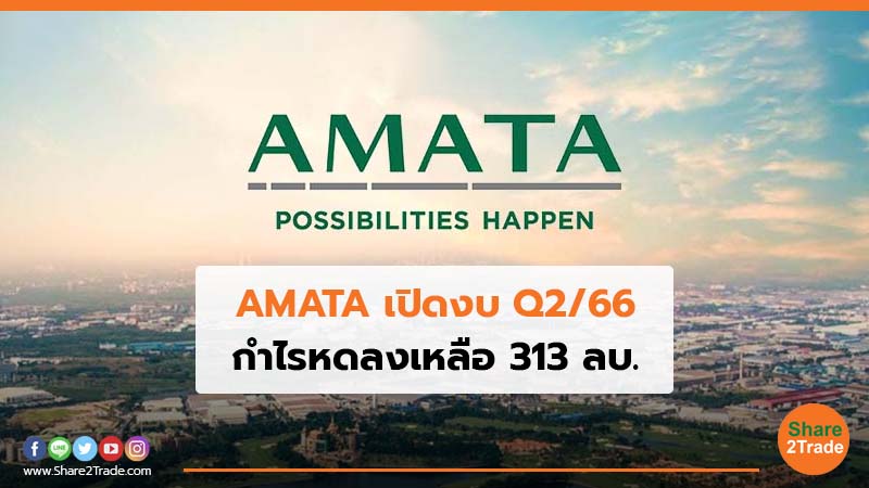 AMATA เปิดงบ Q2/66 กำไรหดลงเหลือ 313 ลบ. | Share2Trade